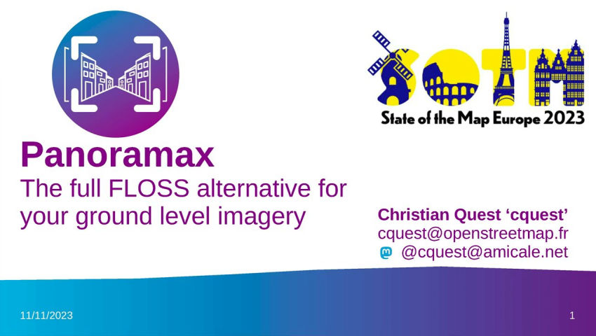 Présentation de Panoramax au State of the Map EU - Panoramax : photo ...